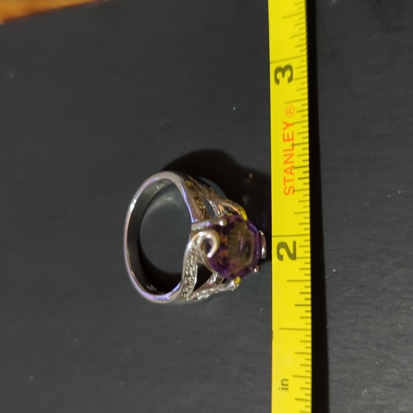Jewelry | Large Beautiful Amethyst Ring In Sterling | Poshmark
